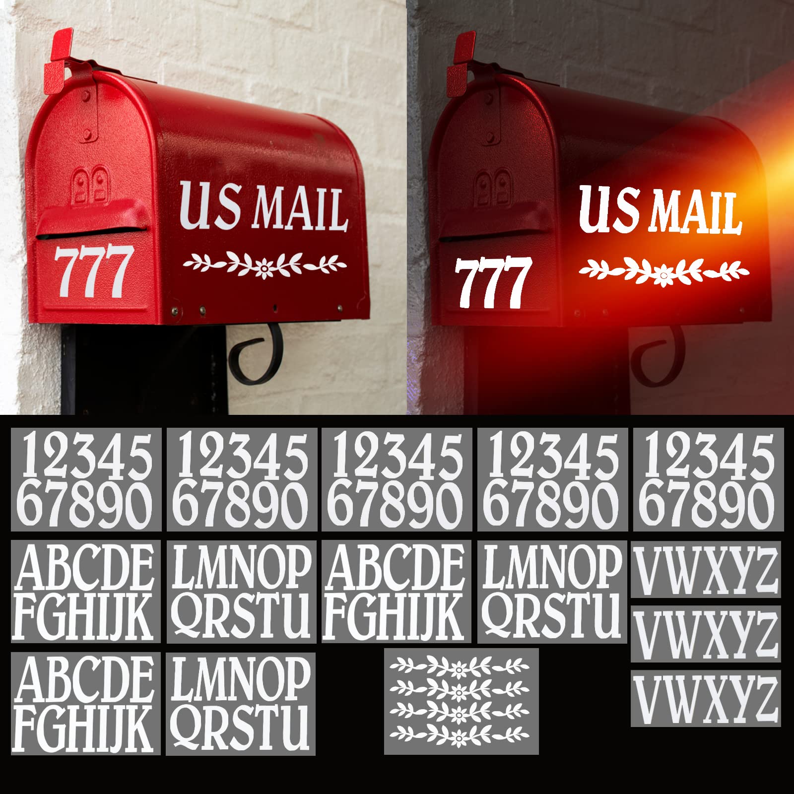 Amazon.com: 132 Pcs 2" Reflective Mailbox Numbers Letters Stickers for ...
