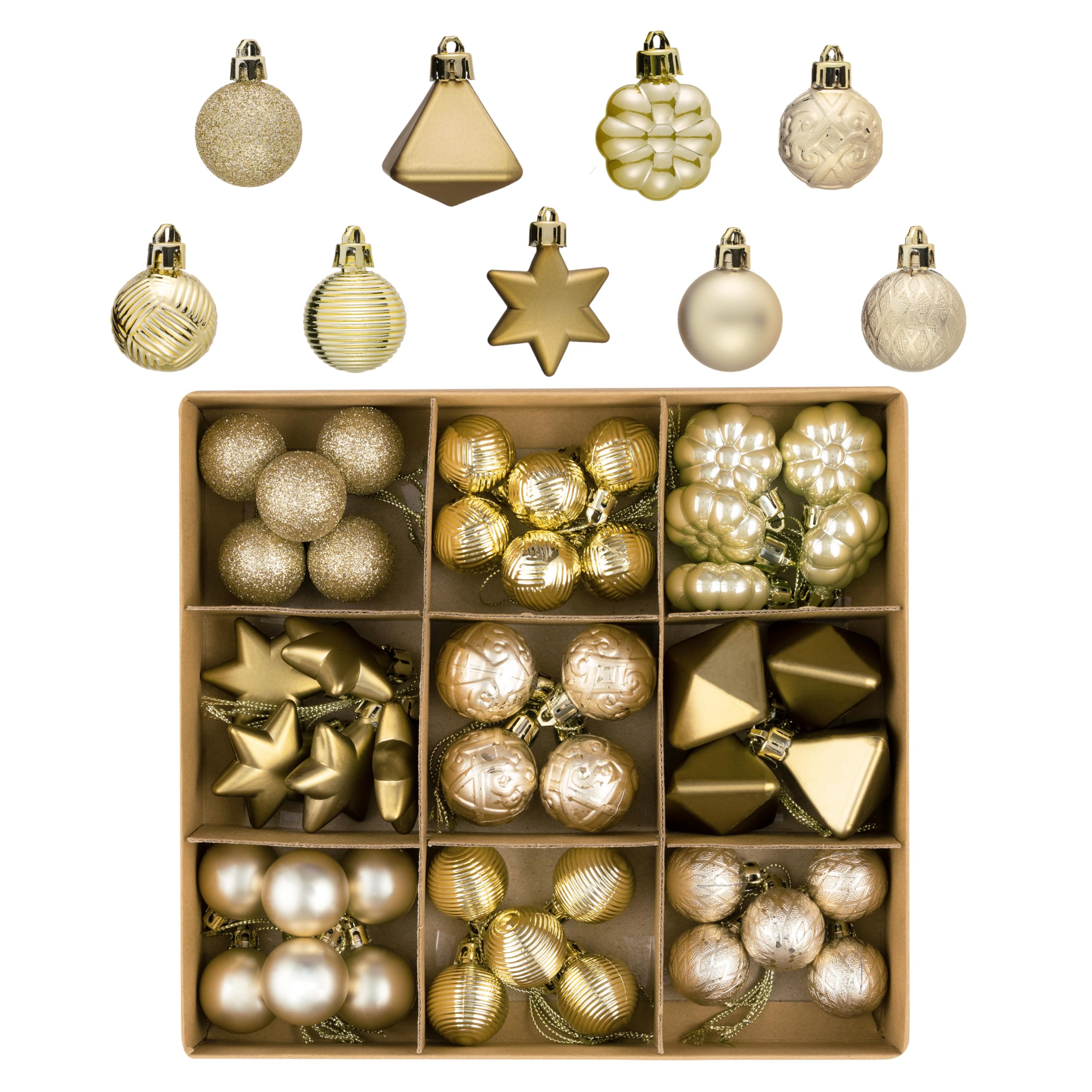 Amazon.com: DecorbyHannah 45ct Christmas Ornaments Set, Shatterproof ...