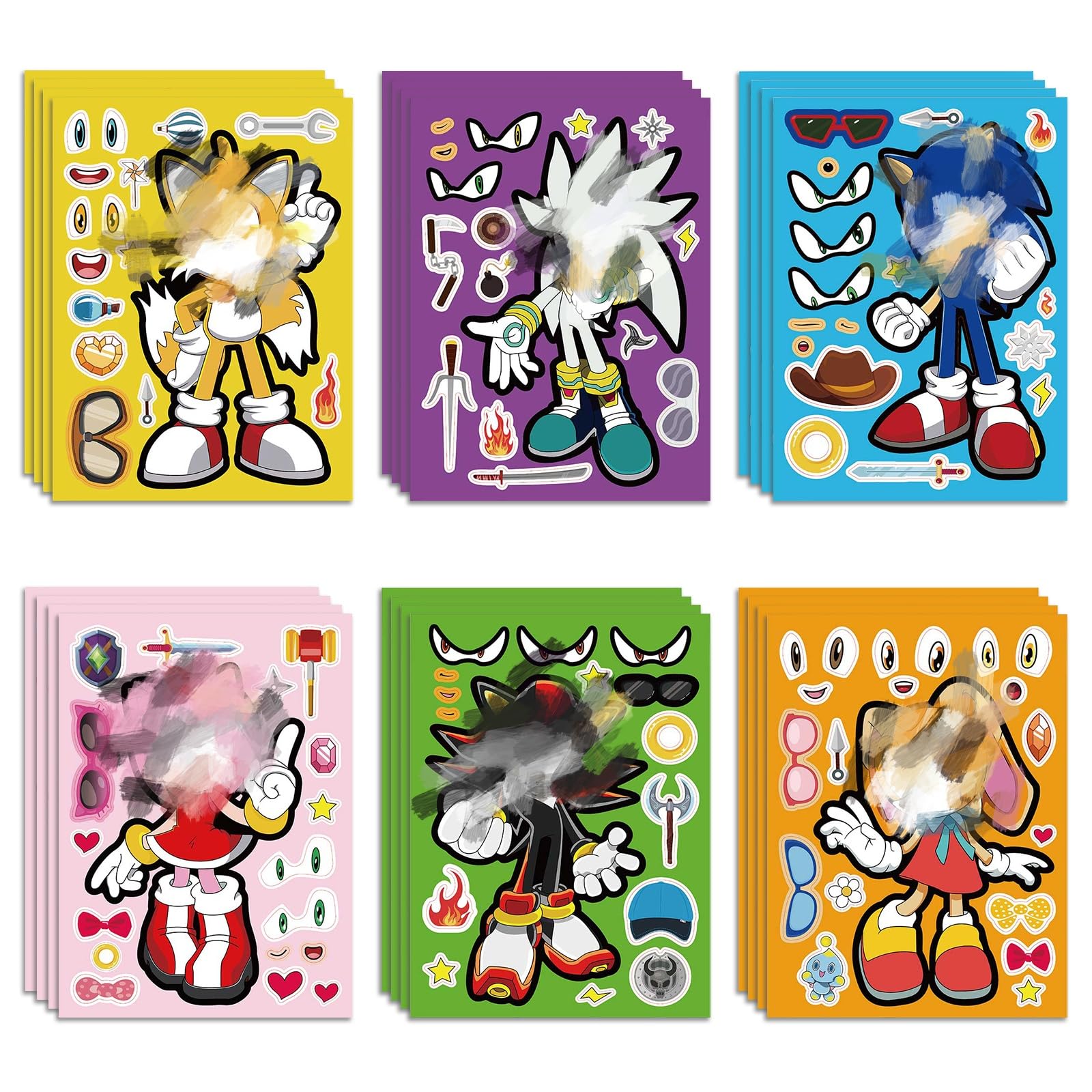 DIY Make a Face Stickers, 24PCS Stickers Art Craft Make Your Own ...