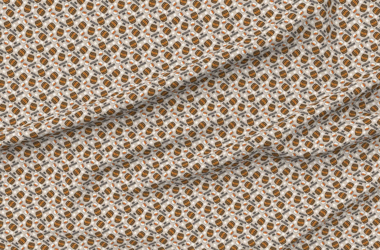 Amazon.com: Spoonflower Fabric - Whisky Barrel Cute Whiskey Liquor ...