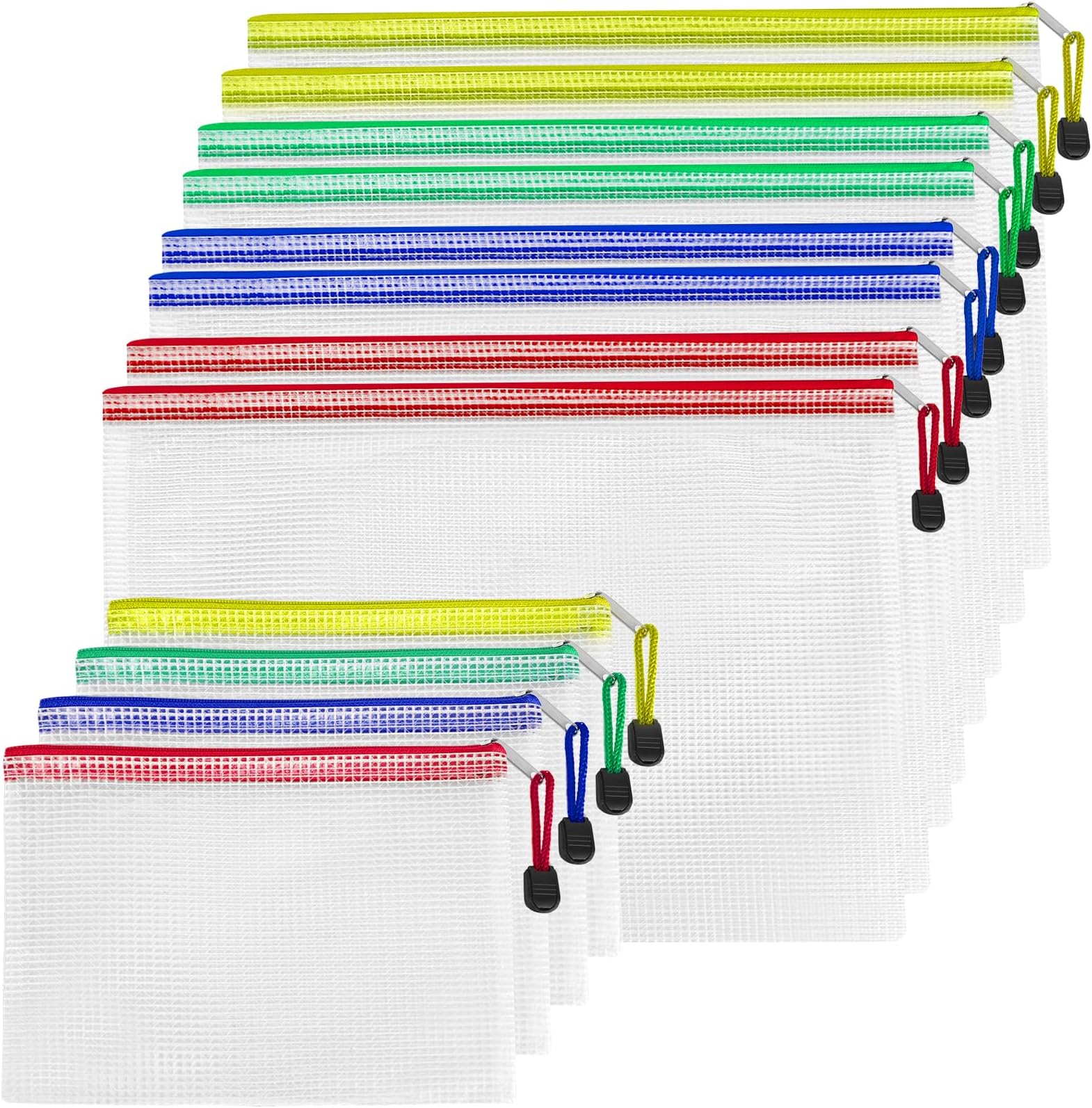 Amazon.com: CINYU 12pcs Mesh Zipper Pouch Bags, 2 size Mesh Bags with ...