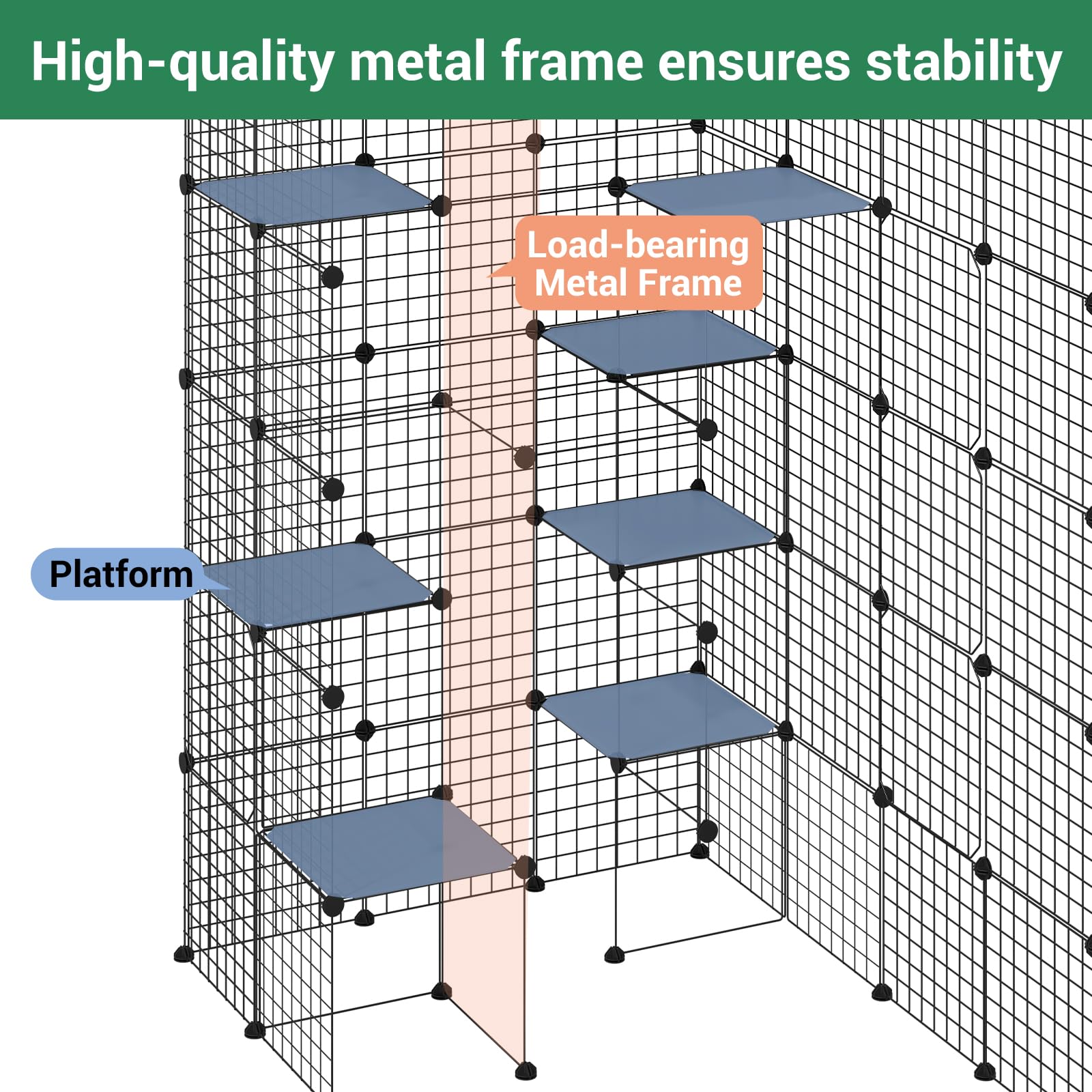 Snapklik.com : LotFun Cat Large Enclosures, 5-Tier DIY Cat Cage For ...