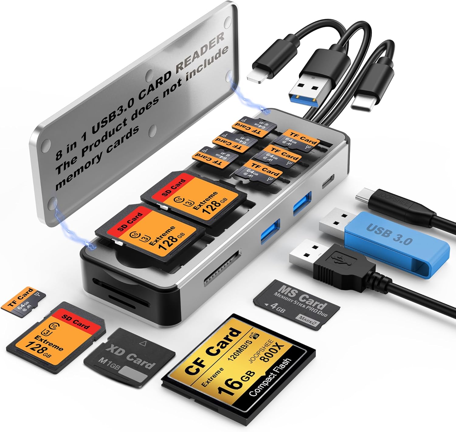 Amazon.com: 8in1 SD Card Reader,Aluminum Multi Memory Card Carrying Box ...