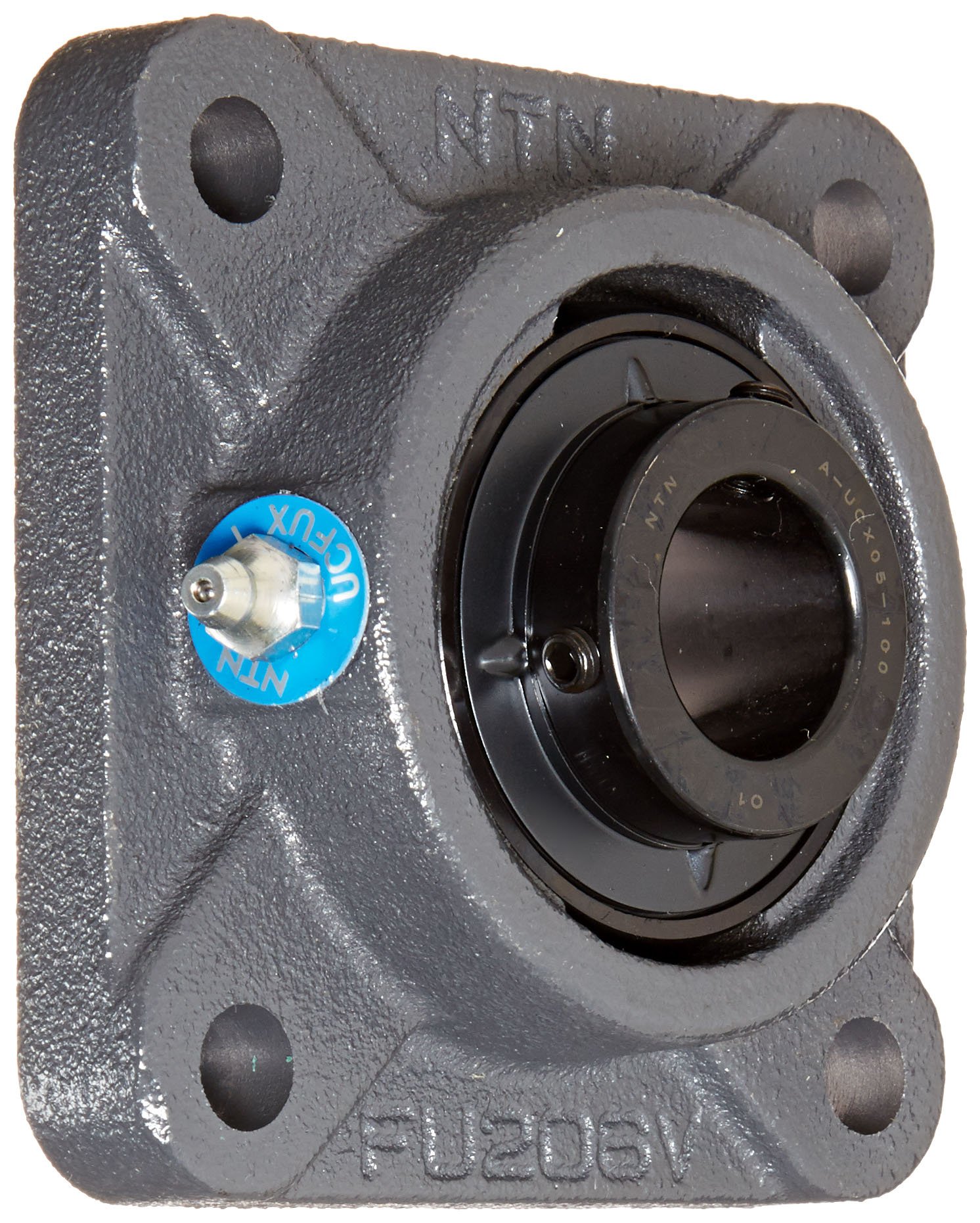 NTN UCFUX-1 Medium Duty Flange Bearing, 4 Bolts, Setscrew Lock ...