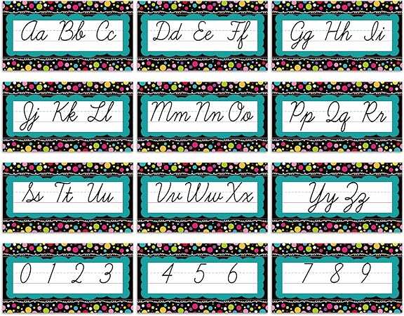 Amazon.com: Gilprop 12 Pcs Cursive Alphabet Line Cursive Bulletin Board ...