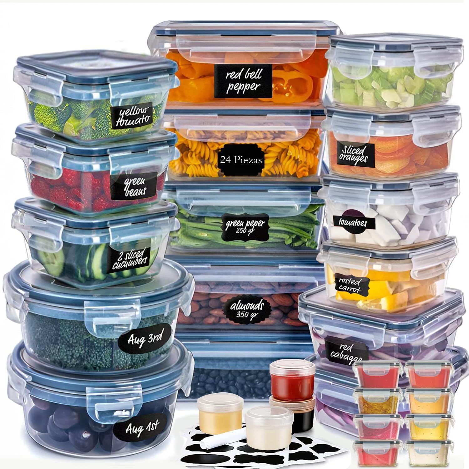 Juego de Contenedores para Alimentos, Recipientes Herméticos ...