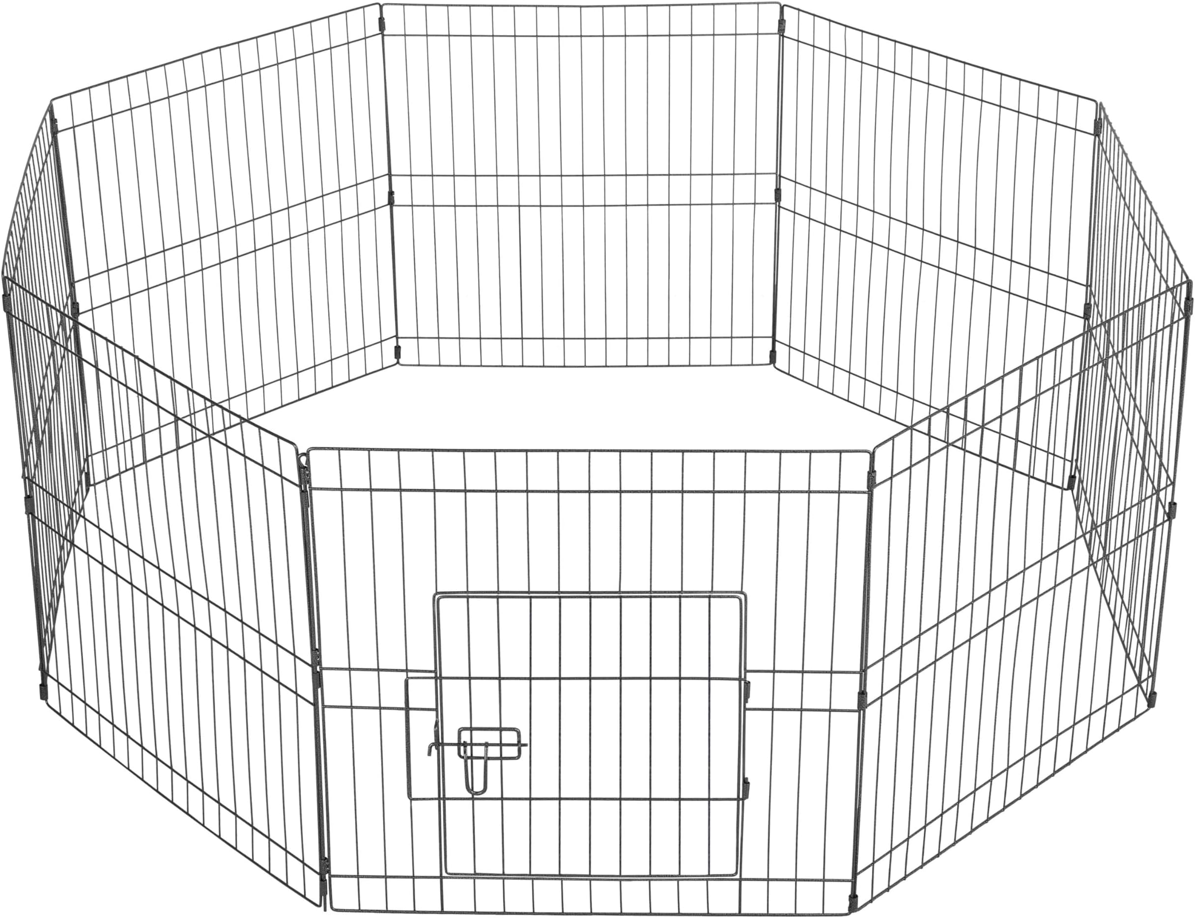 Amazon Basics - Foldable Octagonal Metal Dog Pen/Puppy Pen/Playpen ...