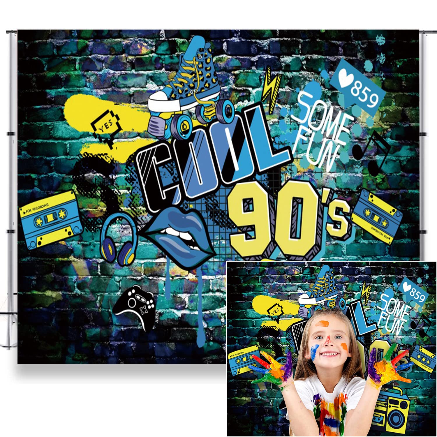 Buy LFEEY 10x8ft Back to 90'S Backdrops for Photography 90s Theme ...