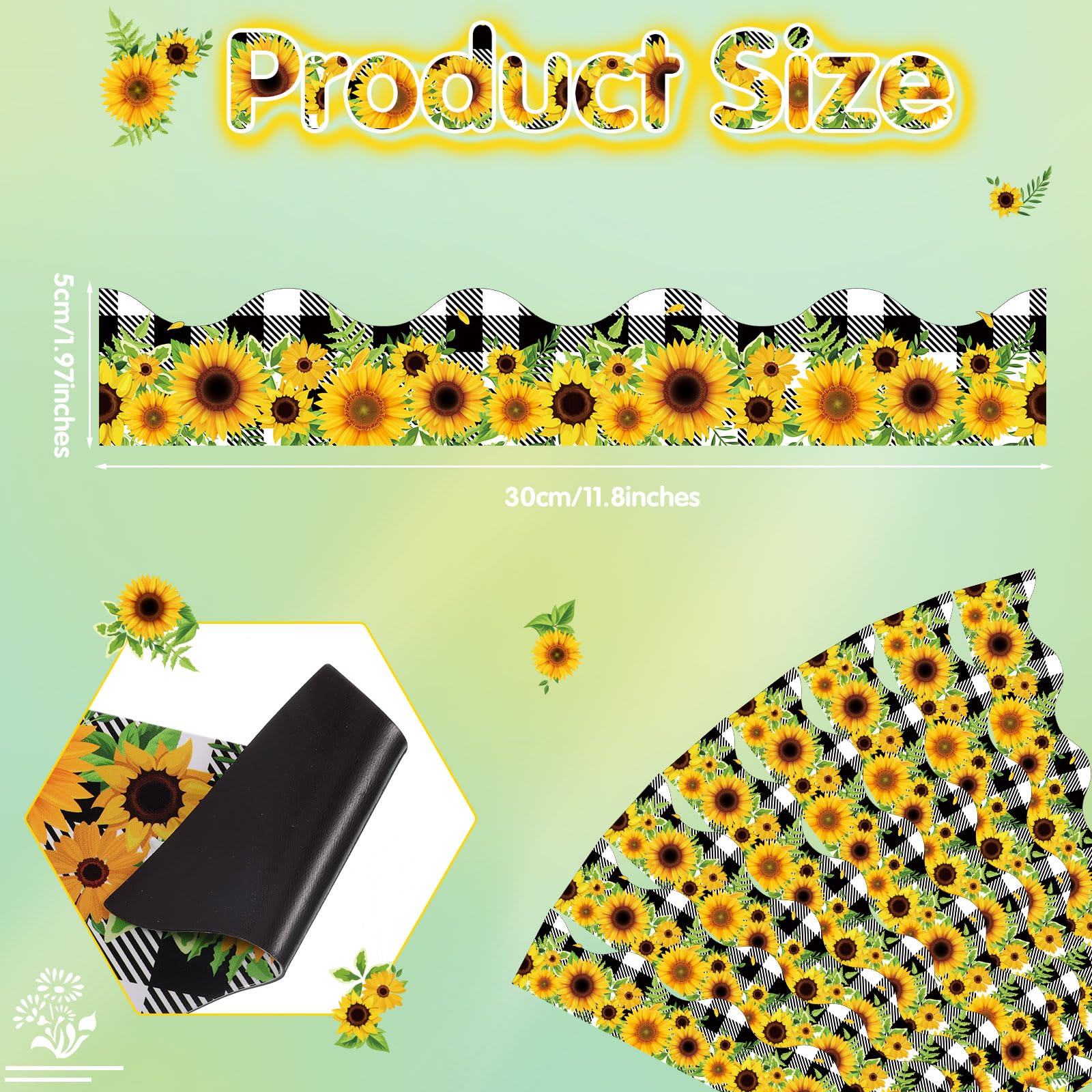 Snapklik.com : Capoda 12 Pcs Magnetic Borders Summer Sunflower Bulletin ...