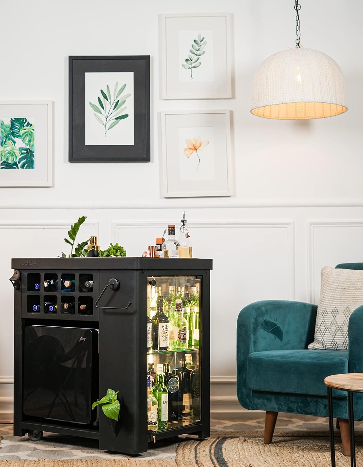 HAUS OF BARS by SpeedX - Model X Home Bar Cabinet Mat Black with Built in 30L Thermoelectric ...