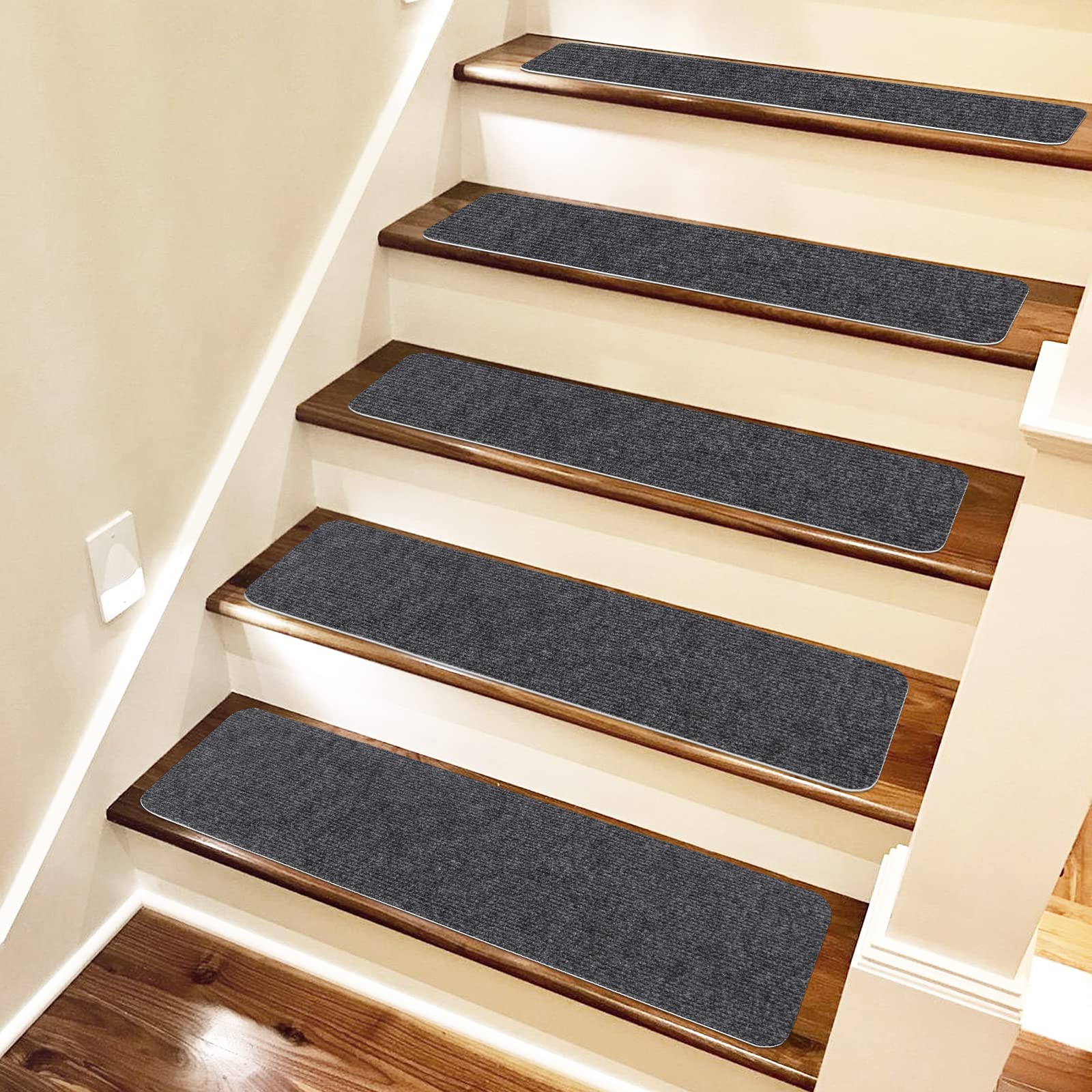 Snapklik.com : SALLOUS Stair Treads Carpet, Set Of 15 Non-Slip Stair ...