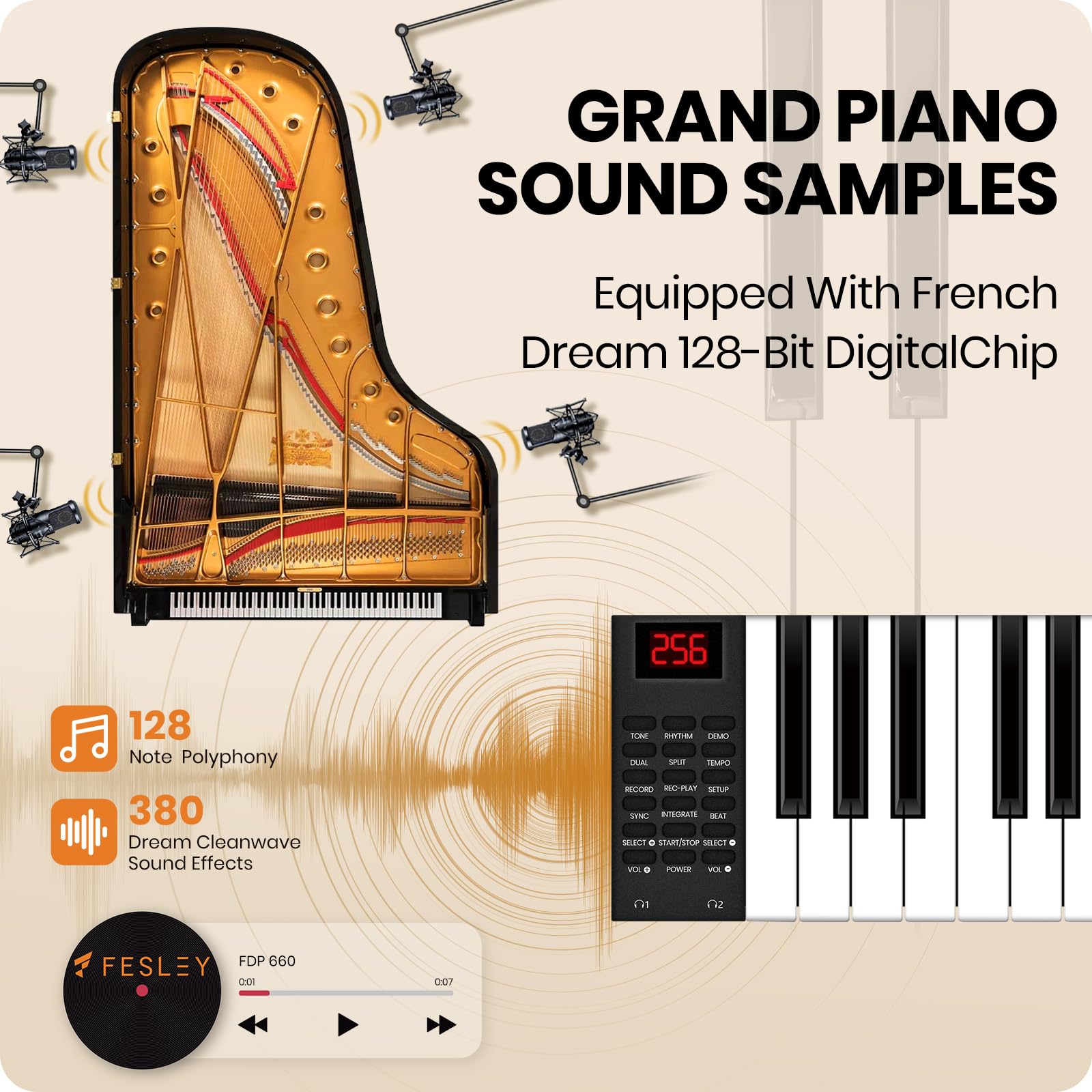 Snapklik.com : Furniture Digital Piano Keyboard: Real Sampled Sound ...