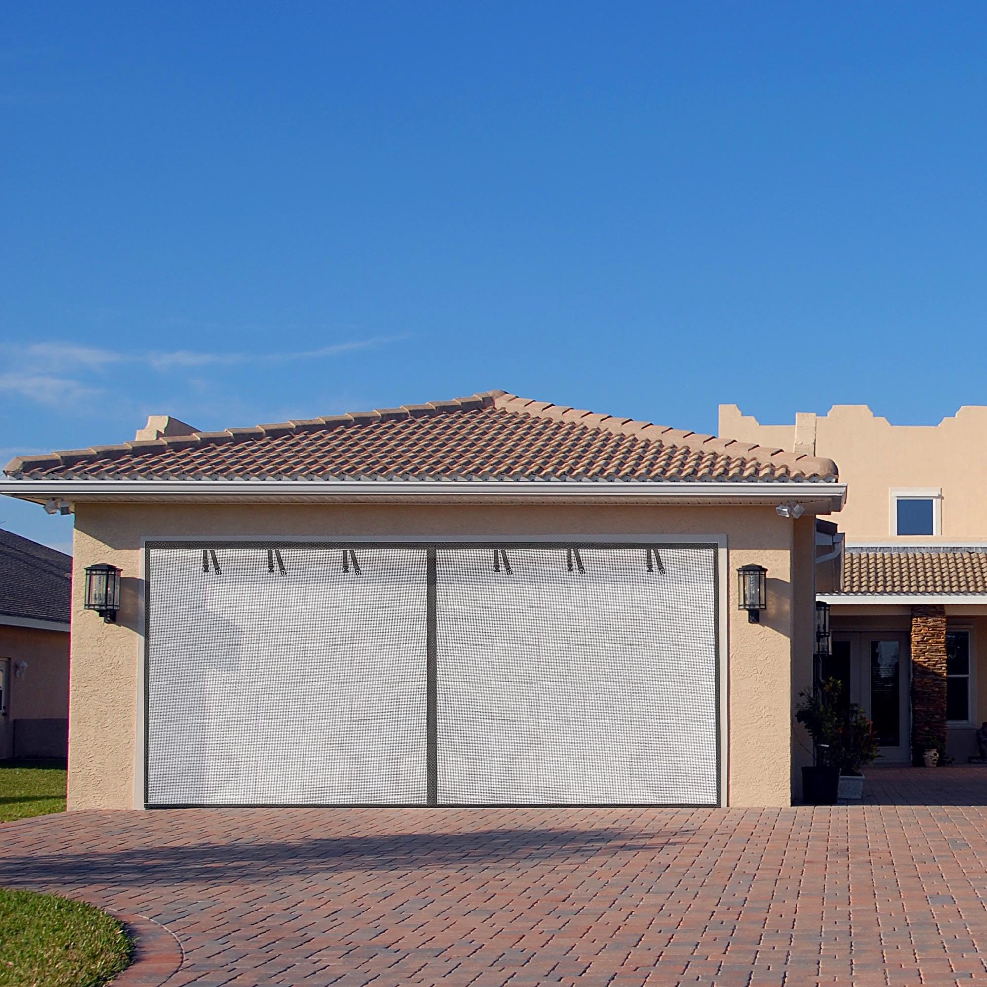 VOELIGT 16x8FT Garage Door Screen for 2 Car Garage 8 Foot Screen Door ...