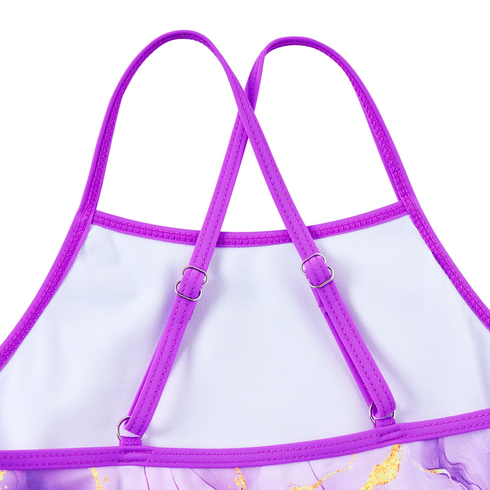 Snapklik.com : Kids Girl Swimsuit Size 10 9 Tankini Purple Marble ...