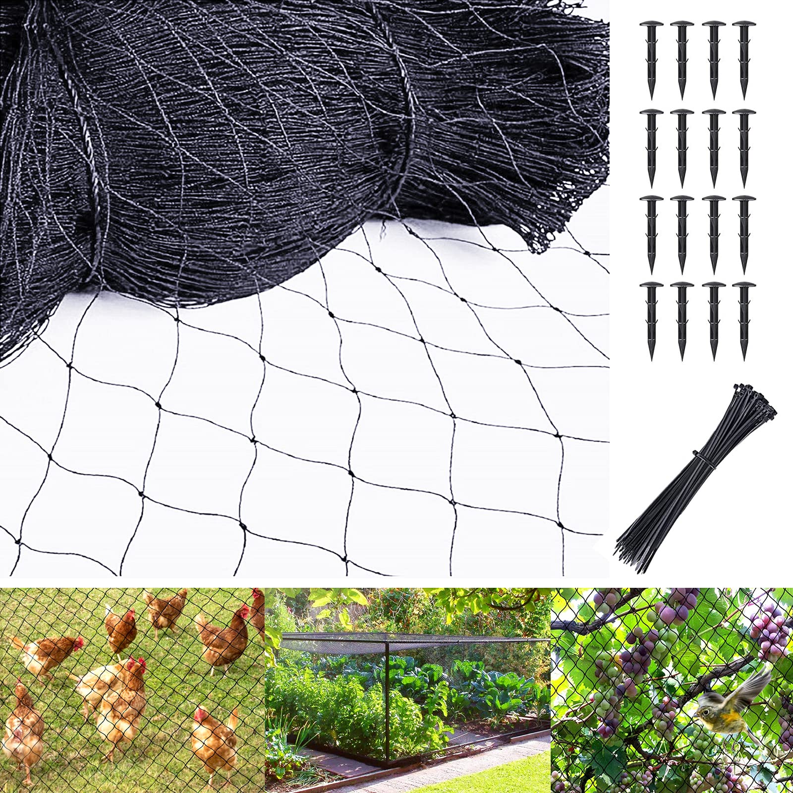 Buy Bird Netting 50' X 50' Nylon Netting Protect Fruit Tree, and Vegetables from Poultry and ...