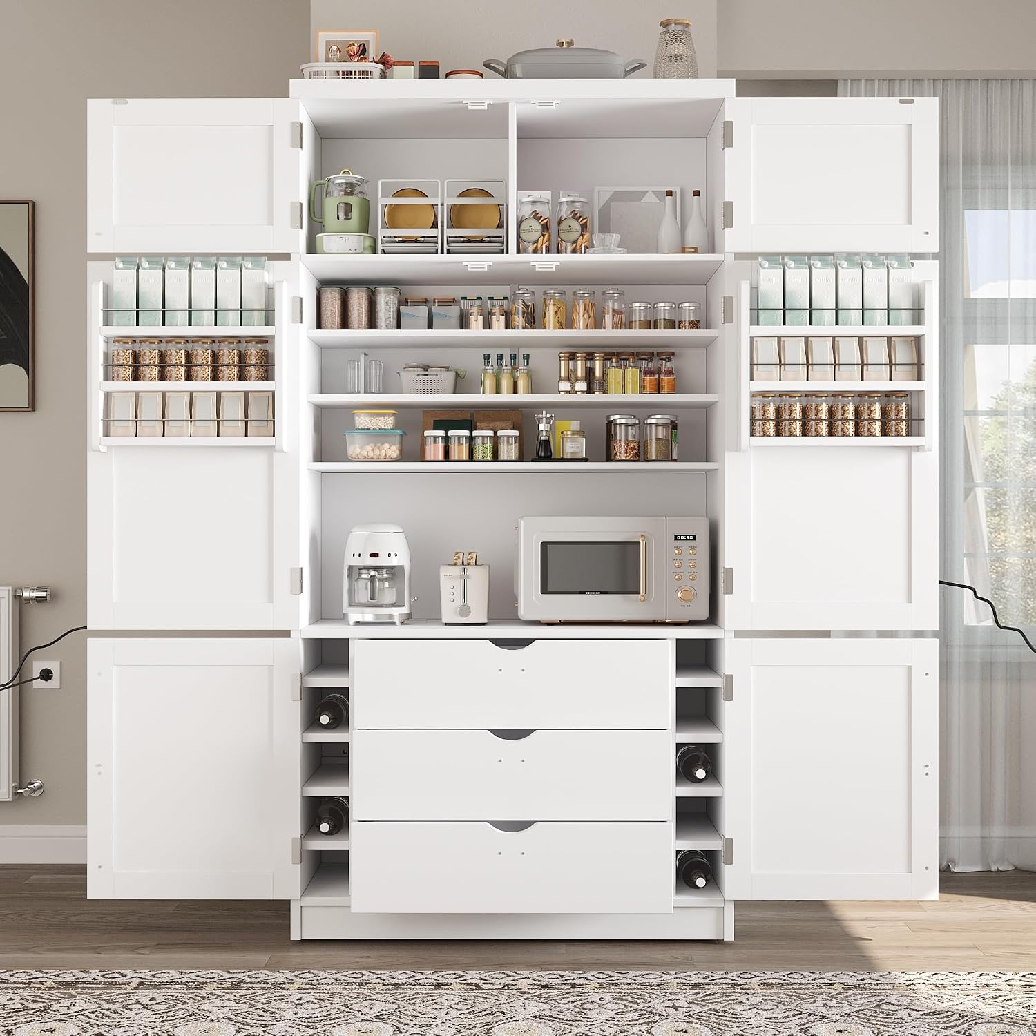 Amazon.com: XD Designs Freestanding 80.1'' Tall Kitchen Pantry, Large ...