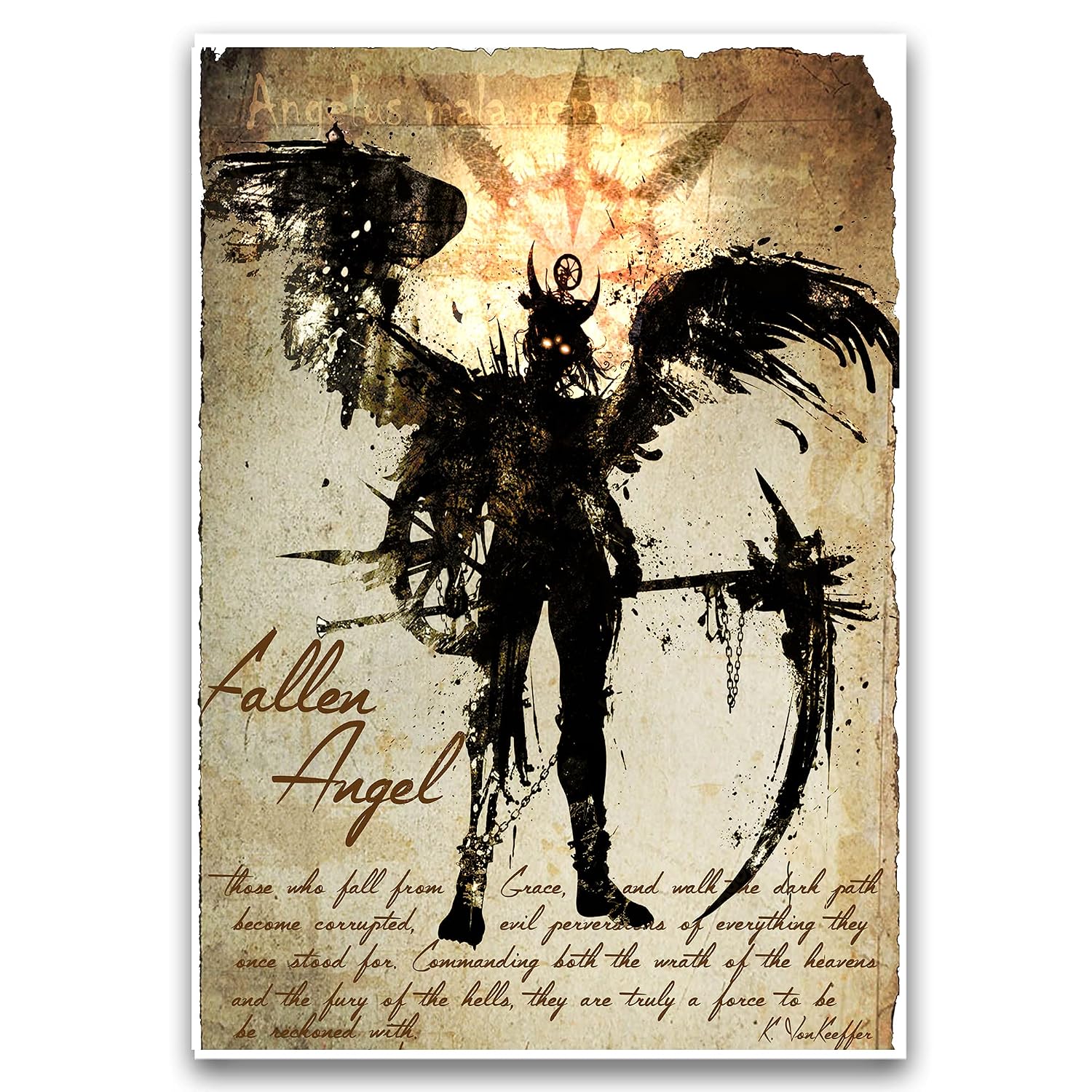 Amazon.com: Fallen Angel, a study of angels and demons, dark horror art ...