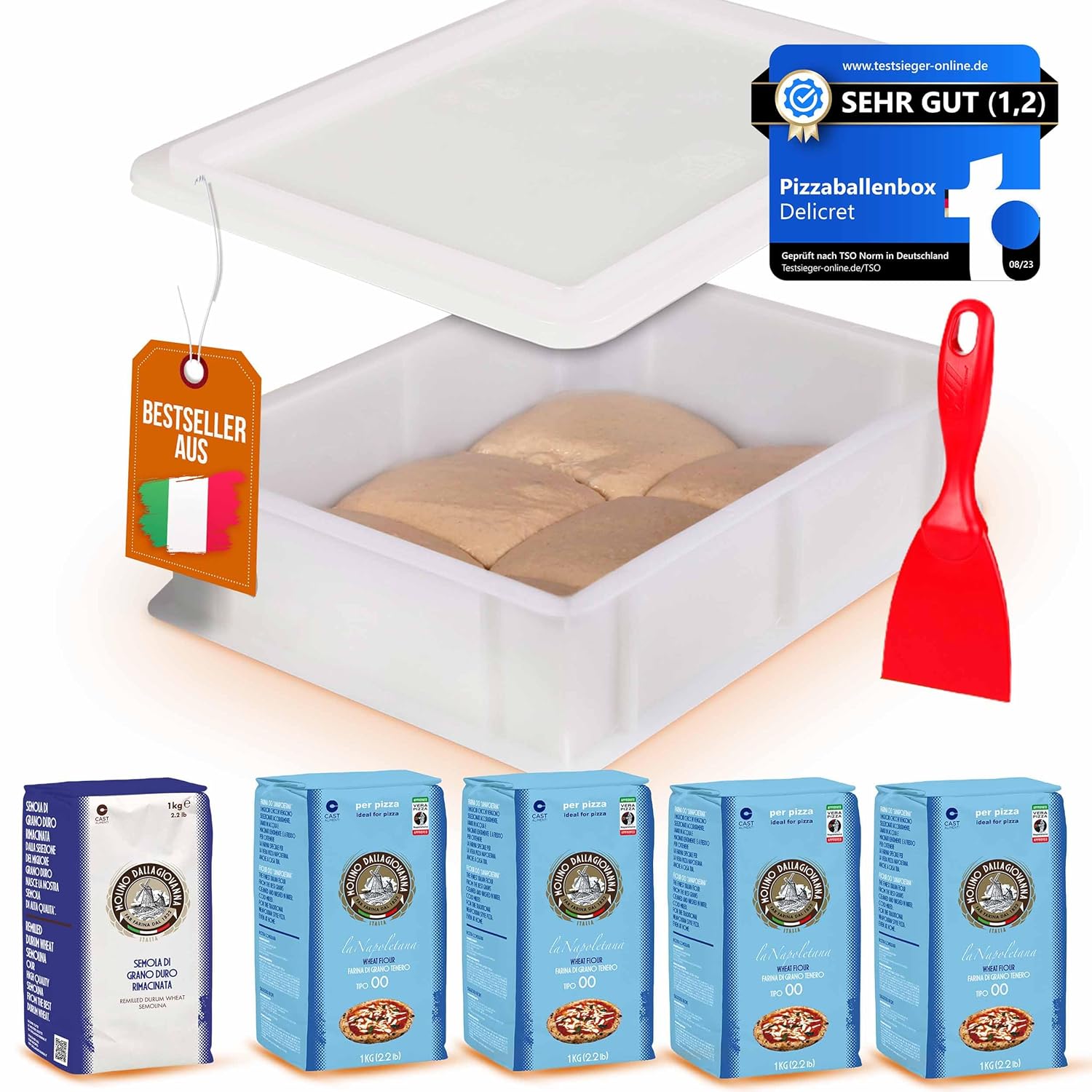 Delicret - Pizza-Set Starter - Molino Dallagiovanna - 4 kg Pizzamehl ...