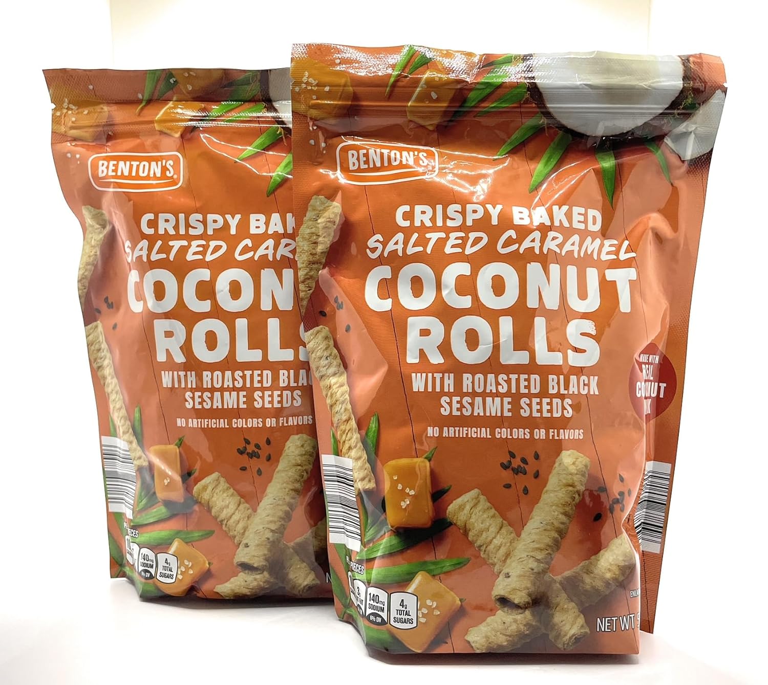 Amazon.com: Bentons Crispy Baked Salted Caramel Coconut Rolls 5 oz ...