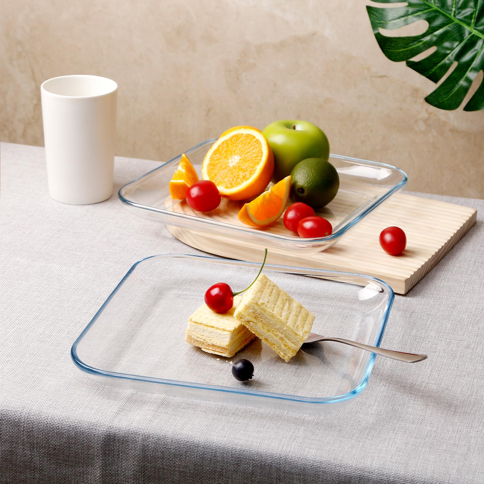 Snapklik.com : NUTRIUPS 2 Pack Glass Salad Plates, Tempered Glass ...