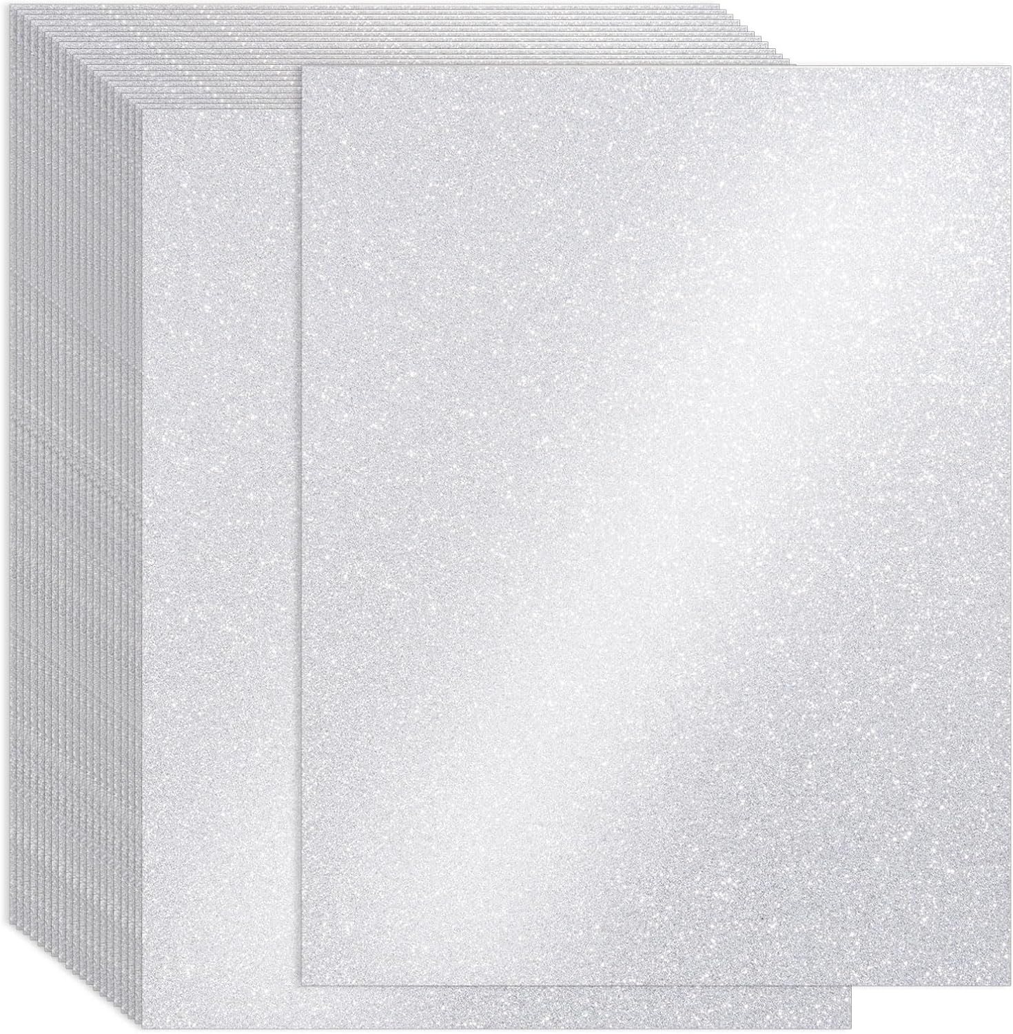 Amazon.com : 120 Sheets Silver Glitter Cardstock- One-sided- Non ...
