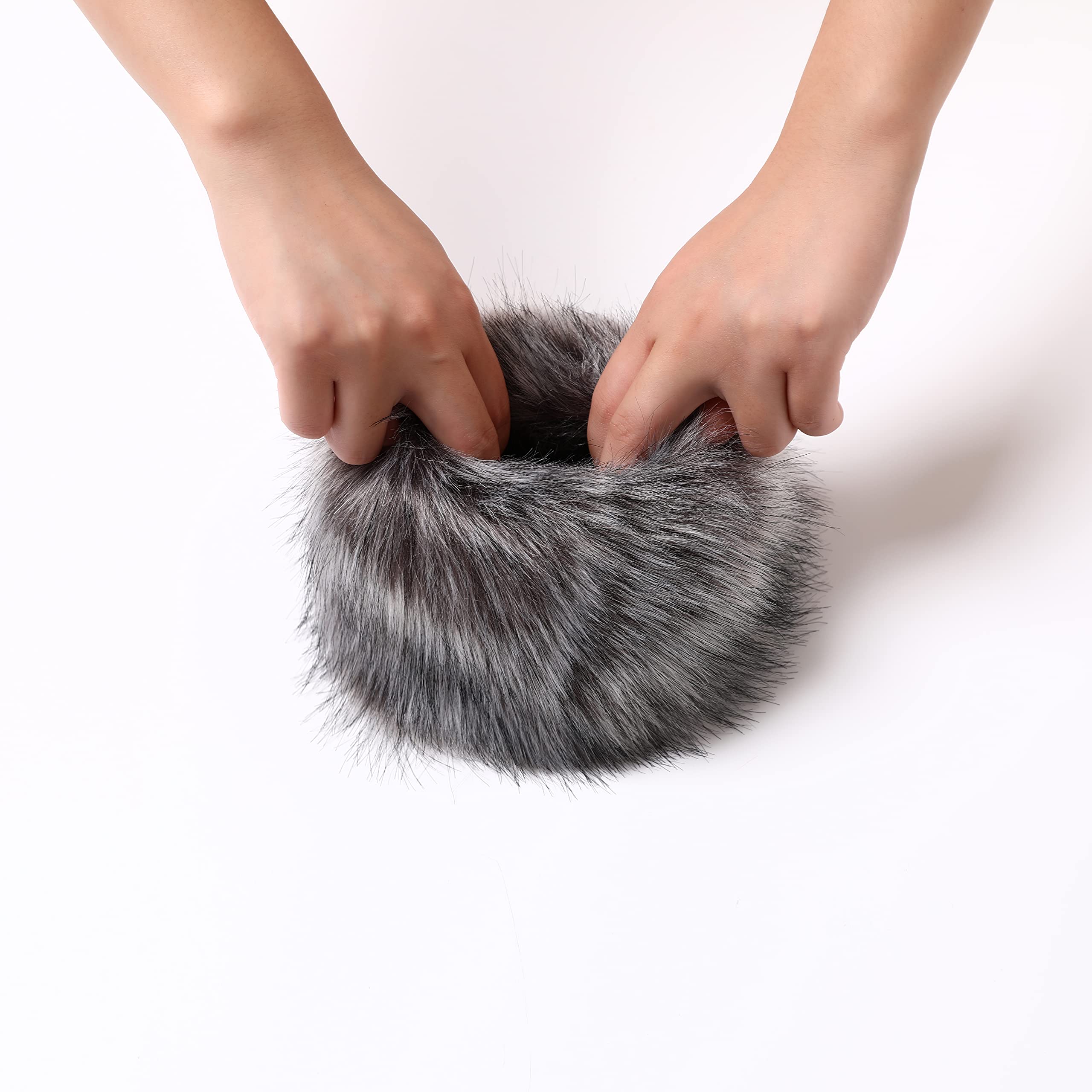 Snapklik.com : Dikoaina Faux Fur Wrist Cuffs- Winter Furry Bands Fox ...