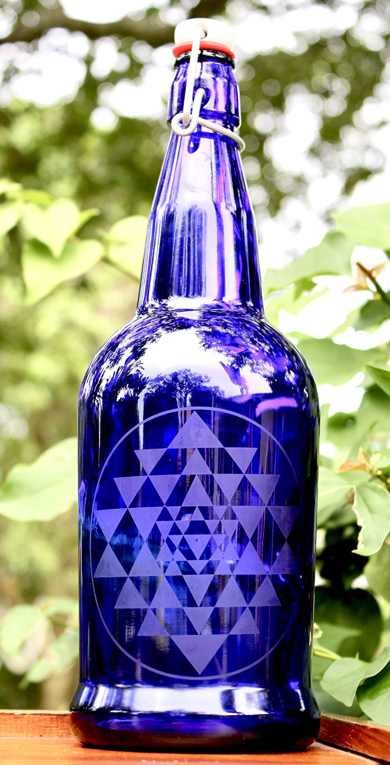 Cobalt Blue Glass Water Bottle Reusable Swing Top 32oz Sri | Desertcart ...