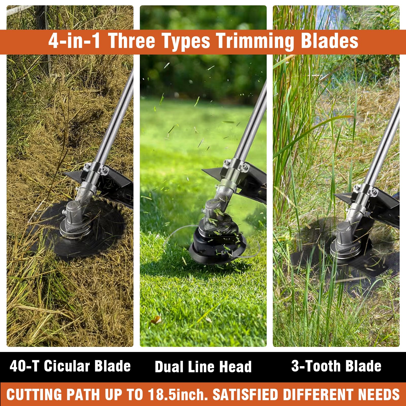 2-stroke Weed Wacker COOCHEER 58CC 2-Stroke Gas Weed Wacker - 4-in-1 ...