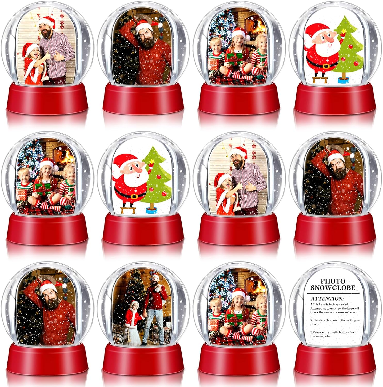 Amazon.com: Wettarn 12 Pcs DIY Crafts Clear Plastic Mini Snow Globes ...