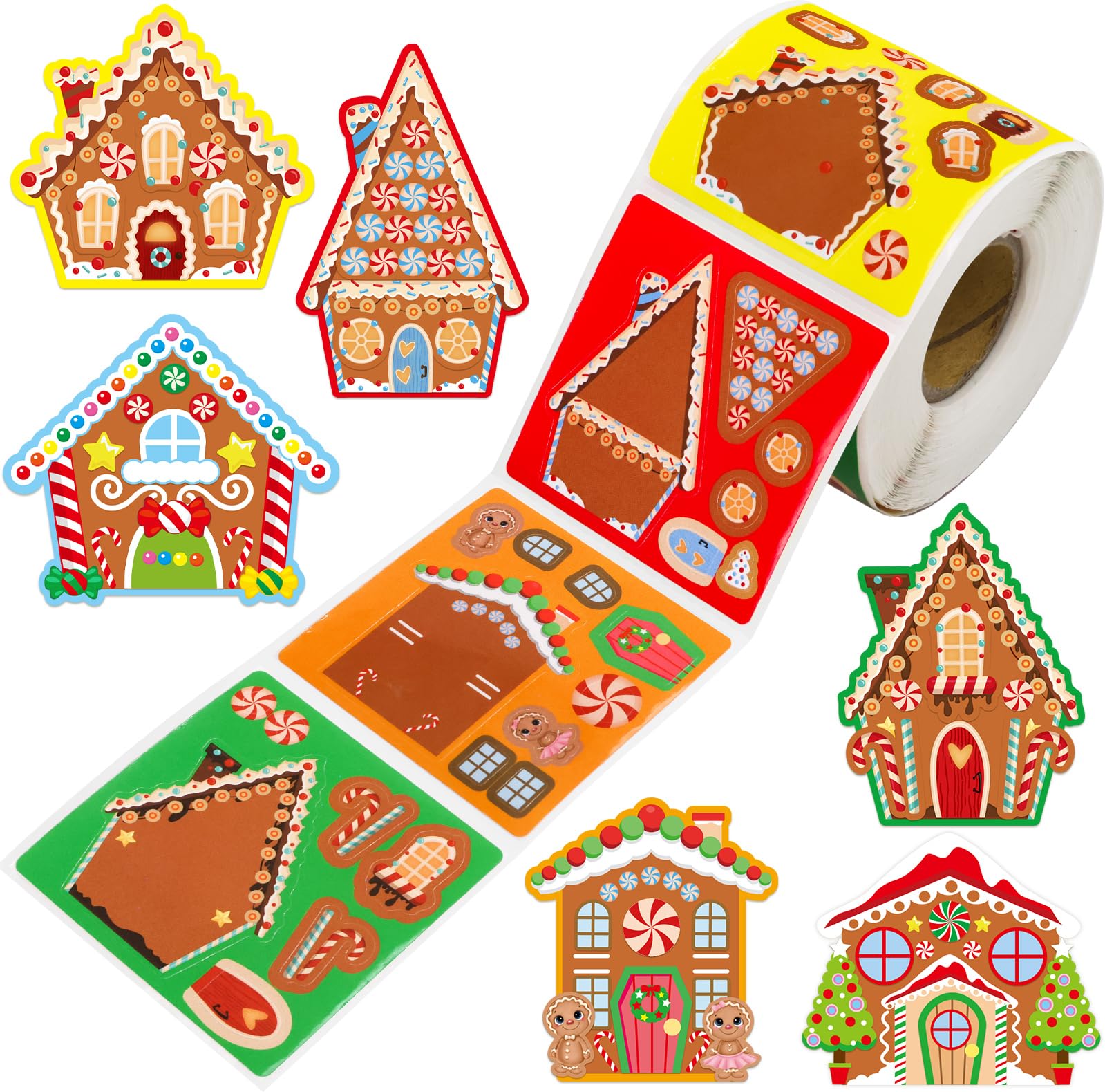 Amazon.com: Gingerbread House Stickers for Kids 300Pcs Make Your Own ...