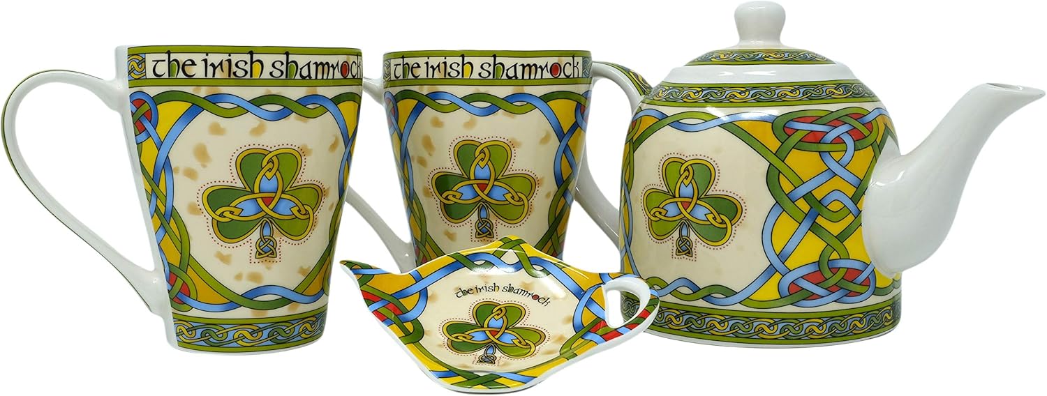 Amazon.com | Royal Tara Set of Irish Shamrock Cup 1 Shamrock Porcelain ...