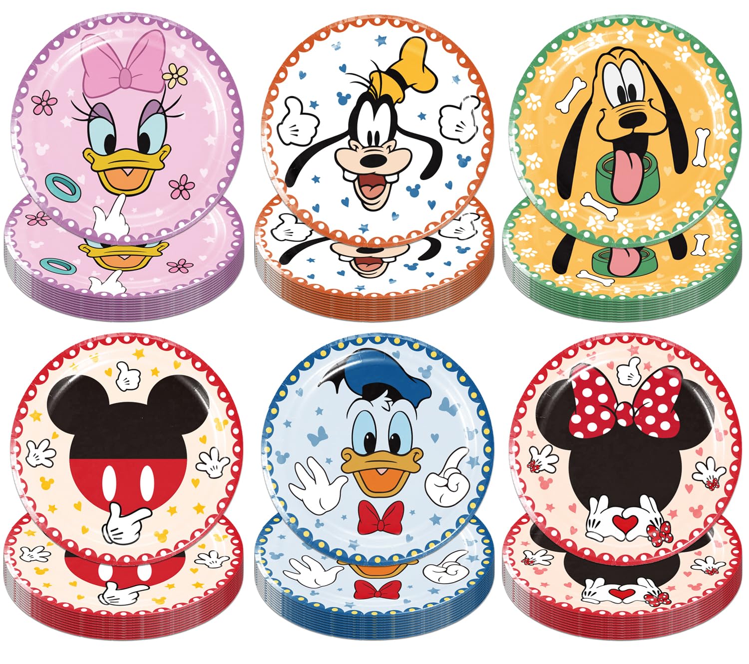 Amazon.com: Nuwontun 60 Pcs Mickey Mouse Party Supplies 7 Inch 6 styles ...