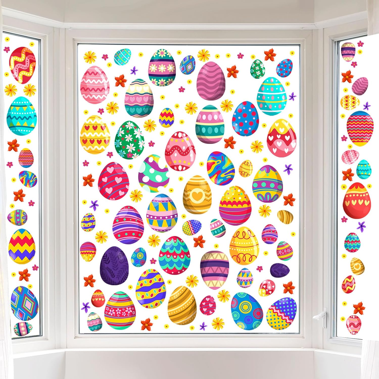 Amazon.com: Geyoga 176 Pcs 6 Sheets Easter Window Clings Easter Eggs ...