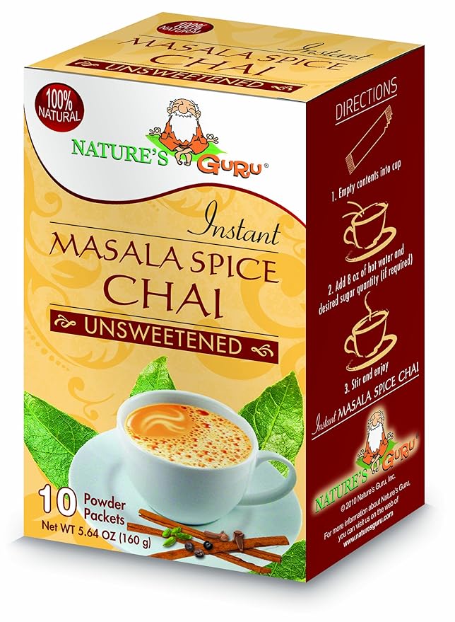 Amazon.com : Nature's Guru Instant Masala Spice Chai Tea Drink Mix ...