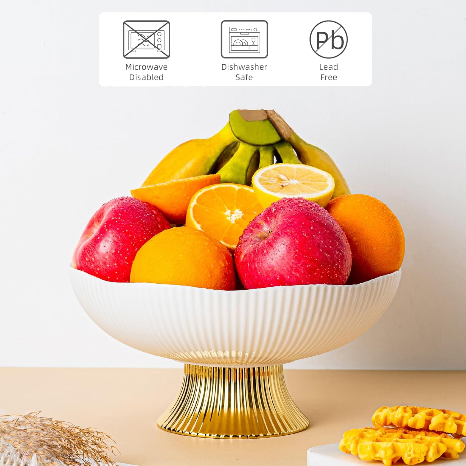 Frutero de cerámica, cuenco de pedestal de 10 pulgadas, bandeja de ...