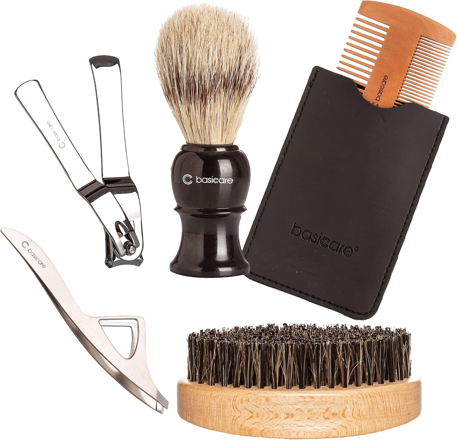 Amazon.com : Set 4 Wooden Pocket Comb, Shaving Brush Natural, Non Slip ...