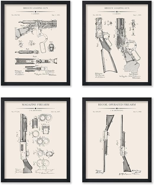 Amazon.com: Poster Master 4-Piece Firearm Blueprint - Breech Loading ...