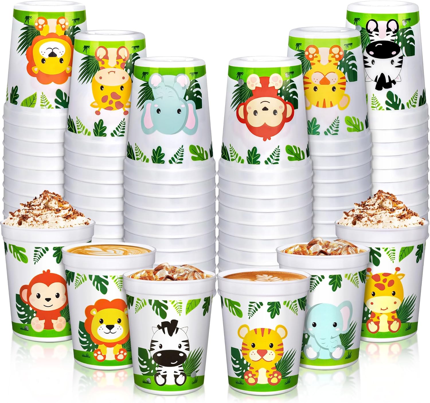 Amazon.com: Sawowkuya 24PCS 16oz Jungle Safari Wild Animal Plastic Cups ...