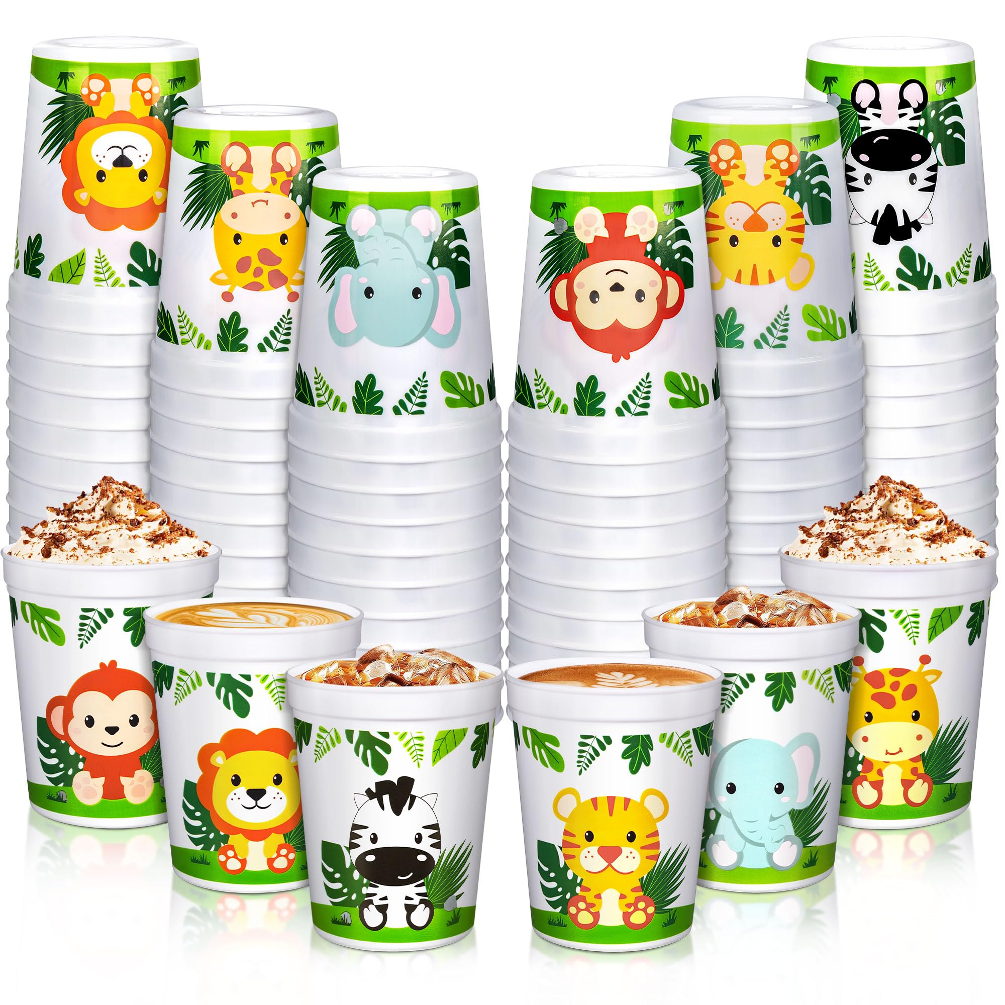Amazon.com: Sawowkuya 24PCS 16oz Jungle Safari Wild Animal Plastic Cups ...