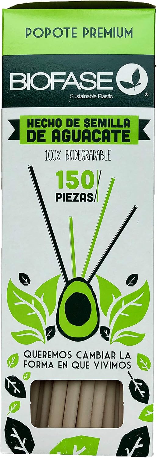 Caja con 150 popotes ecologicos hechos con Semilla de Aguacate 100% ...