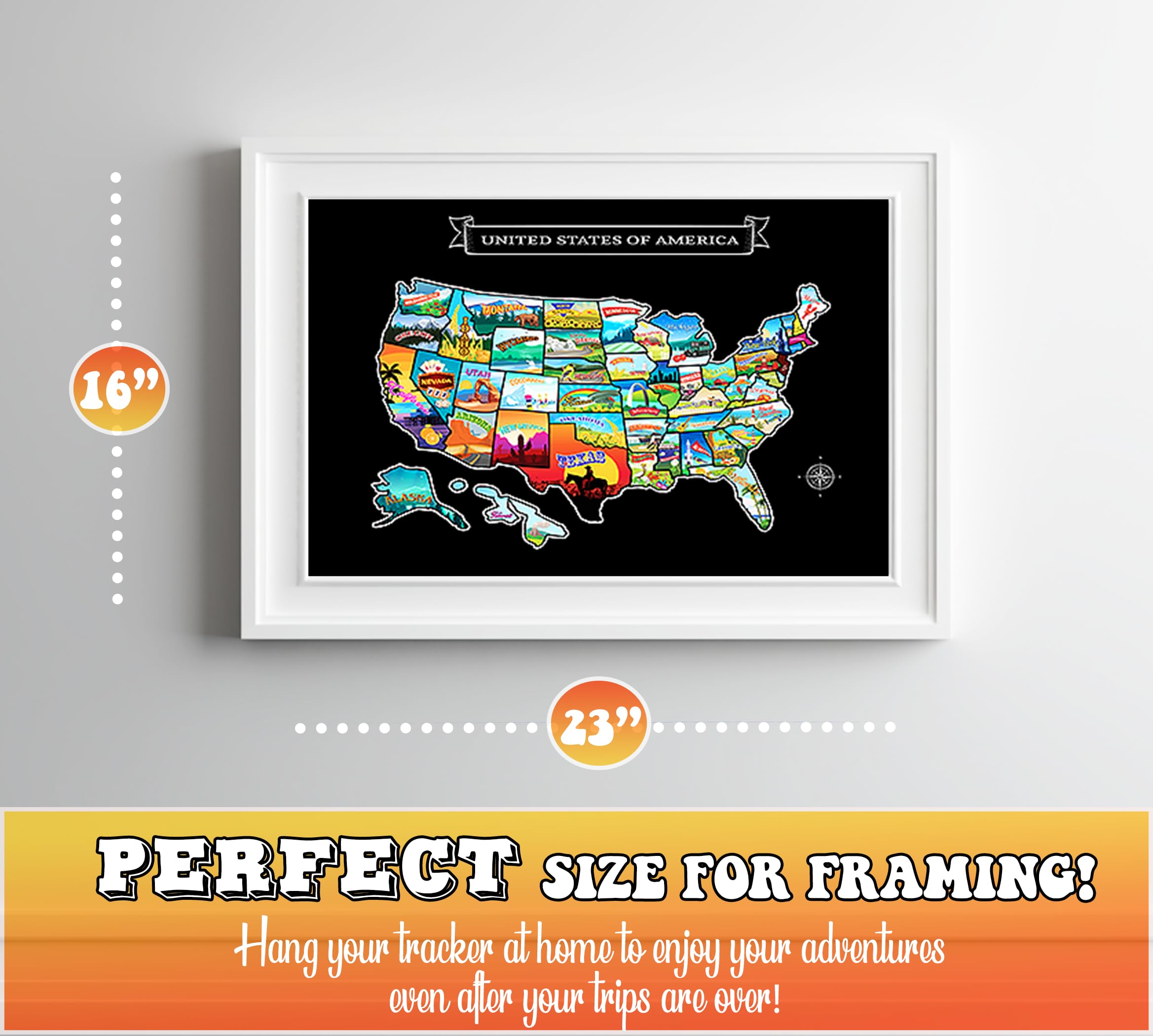 Snapklik.com : GLIBERTVILLAGEGOODS (2 Posters) Large Scratch Off Map Of ...