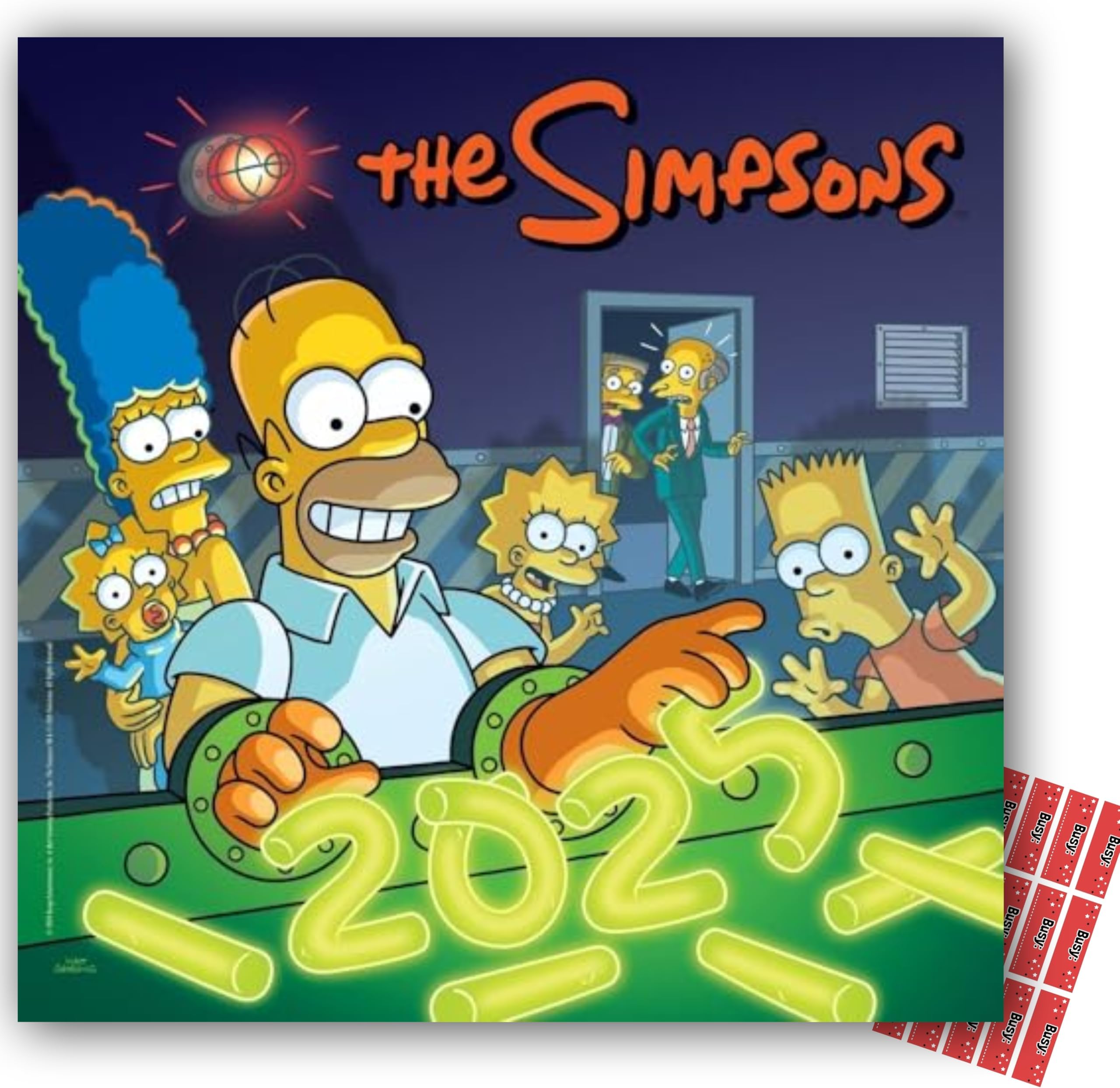 The Simpsons Calendar 2025 Official Square Wall Calendar Gift Present ...