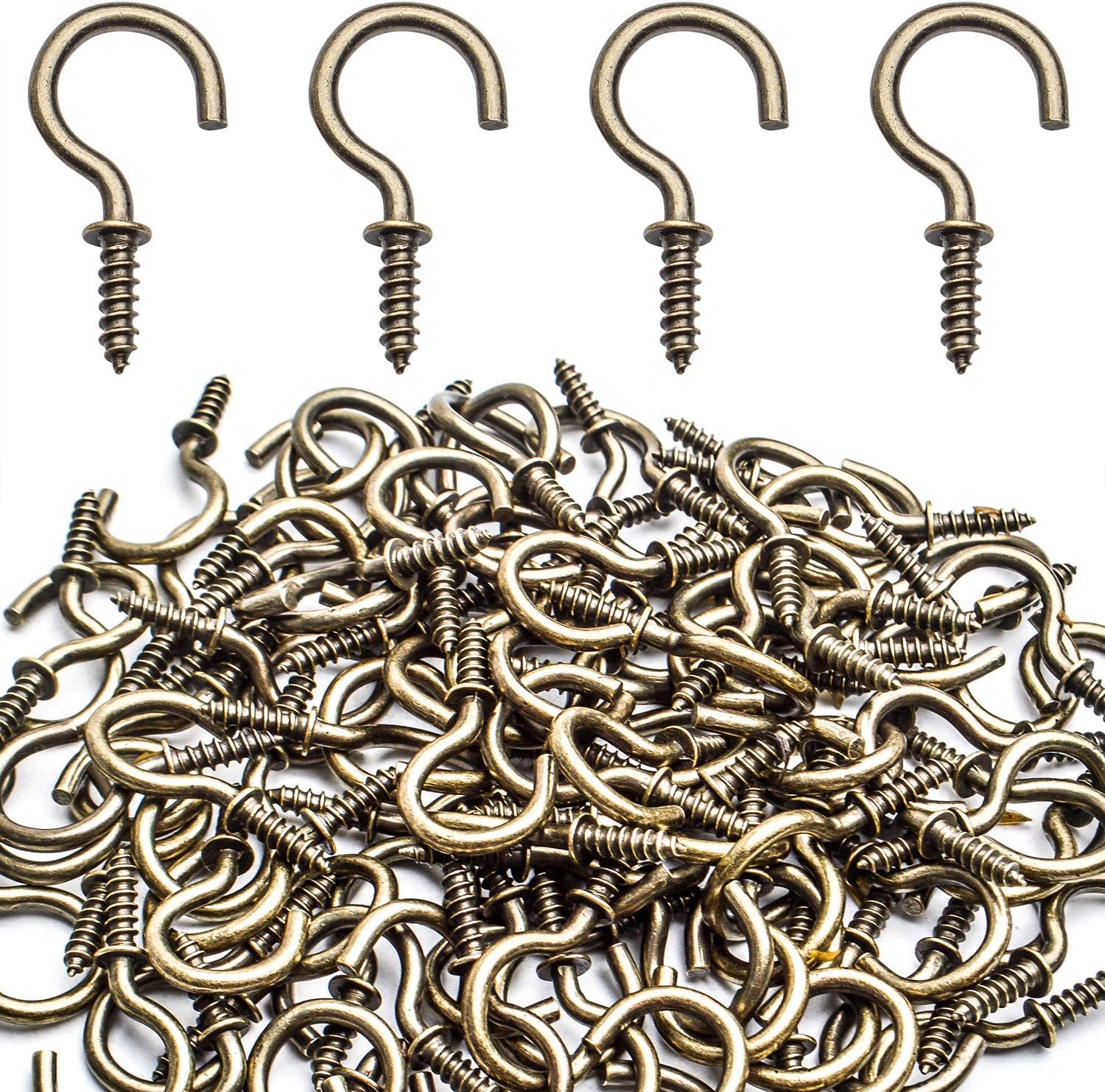 Amazon.com: Aylifu 100pcs 3/4inch Screw Ceiling Hooks Cup Hooks Screw ...