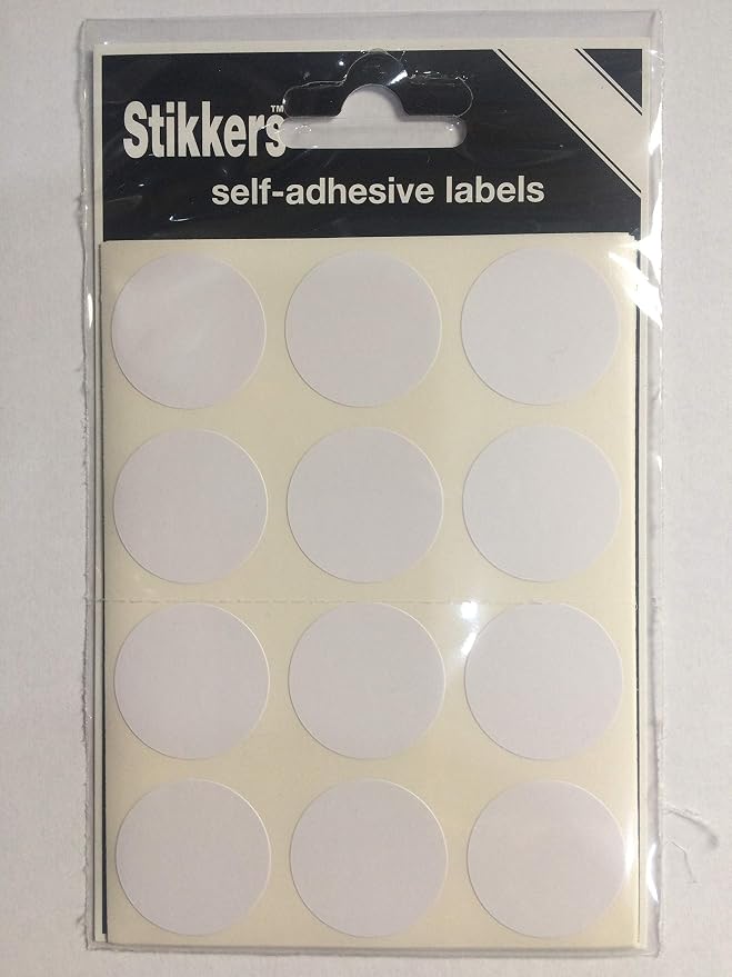 White 24mm Sticky Coloured Dots Easy Peel Self Adhesive Colour Coding ...