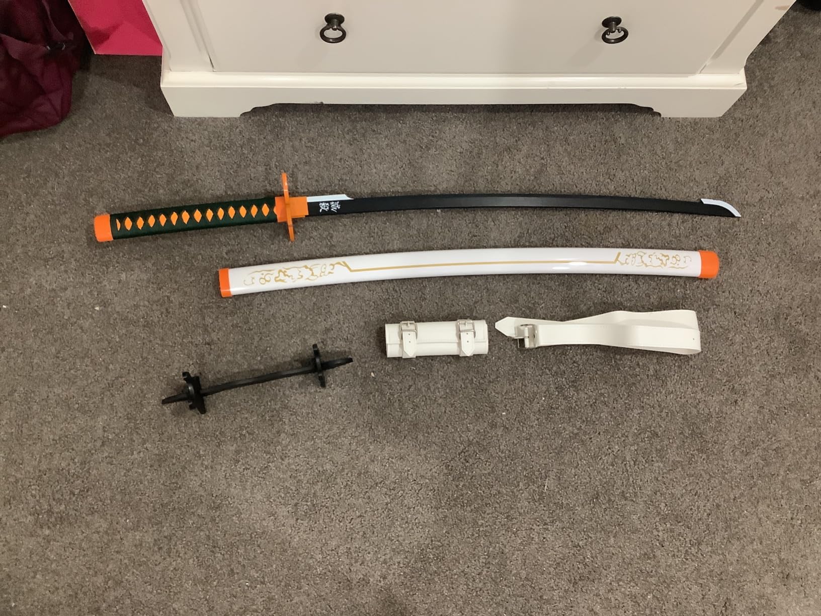 Anime Prop Sword 41inch,with Display Stand and Belt, Rengoku Sword ...