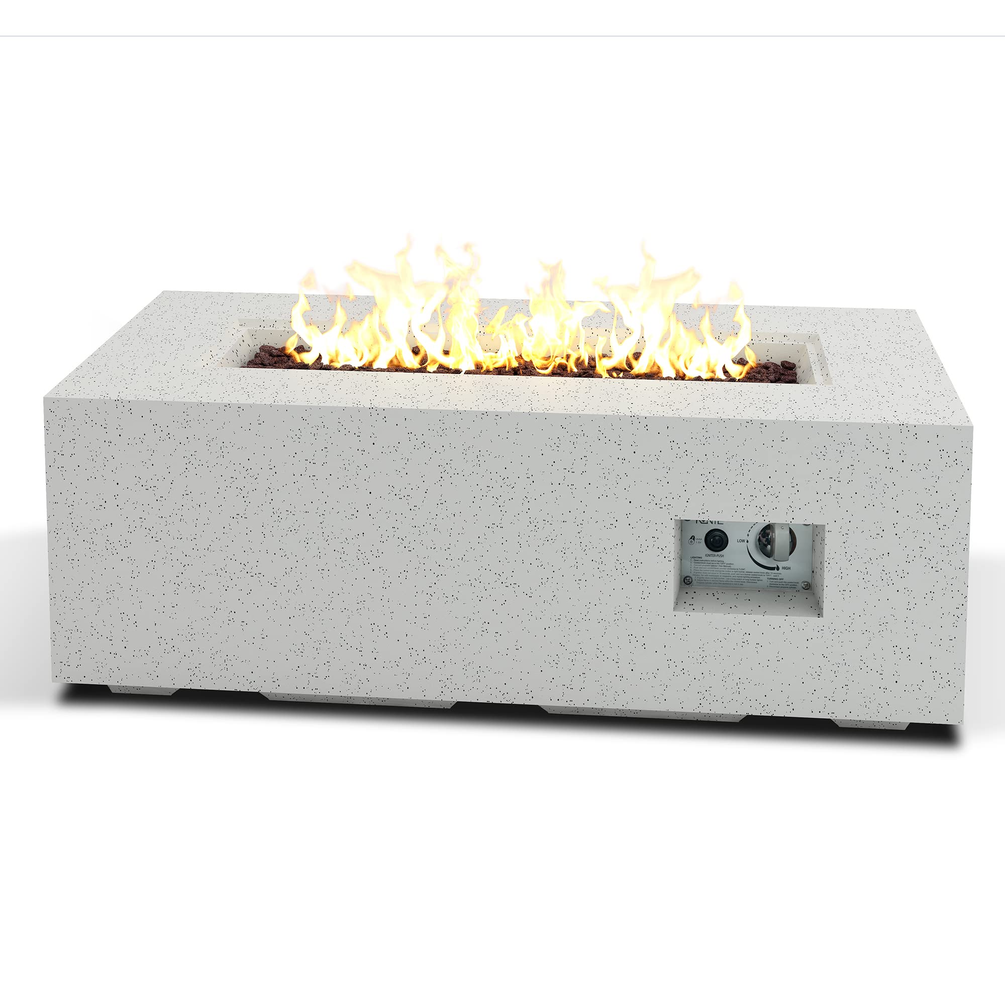 Kante Concrete Rectangle Fire Table 42", 50000 BTU Outdoor Propane Fire ...