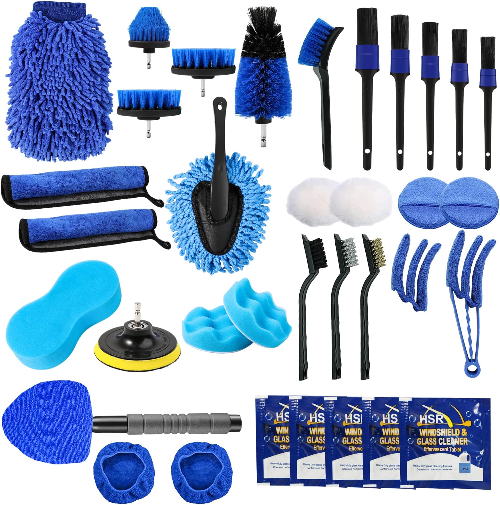 Amazon.com: Windshield Cleaner Tool, 15Pcs Car Interior Detailing Kit ...