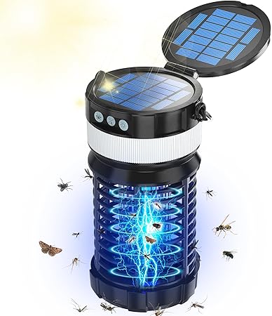 Amazon.com : Bug Zapper Outdoor,Solar Mosquito Zapper Rechargeable ...