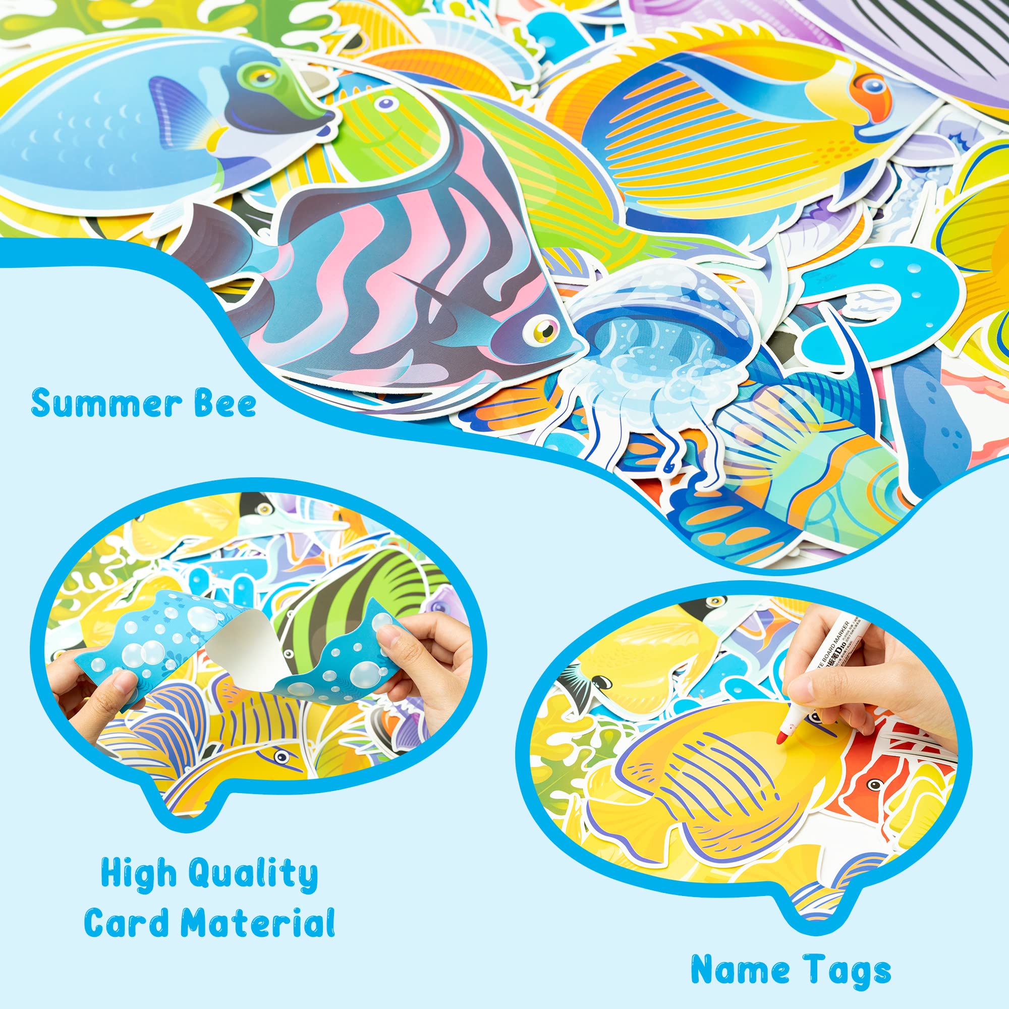 Snapklik.com : 151Pcs Summer Fish Ocean Bulletin Board Cutouts Border ...