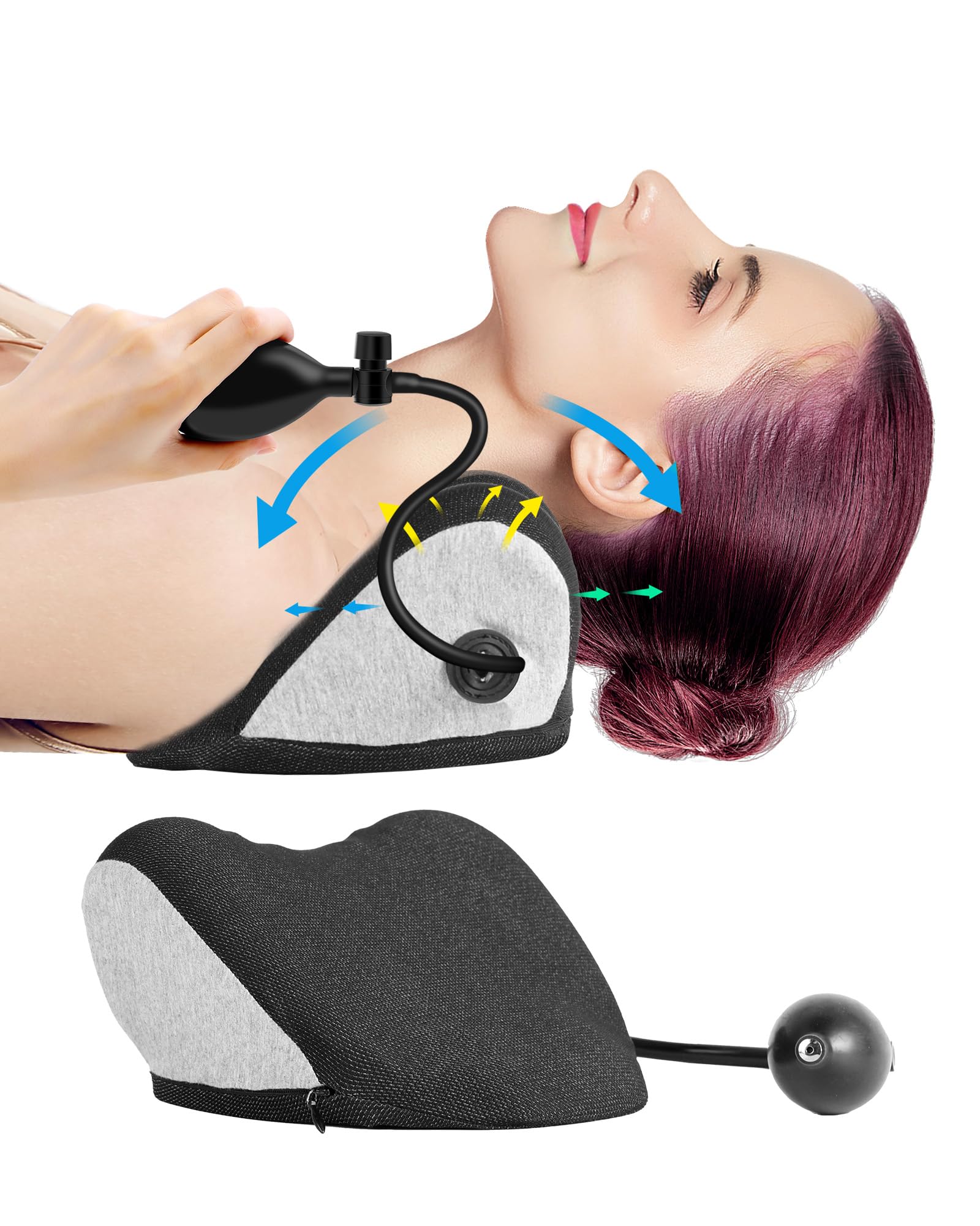 Snapklik.com : Height-Adjustable Neck Stretcher - Inflatable Neck And ...